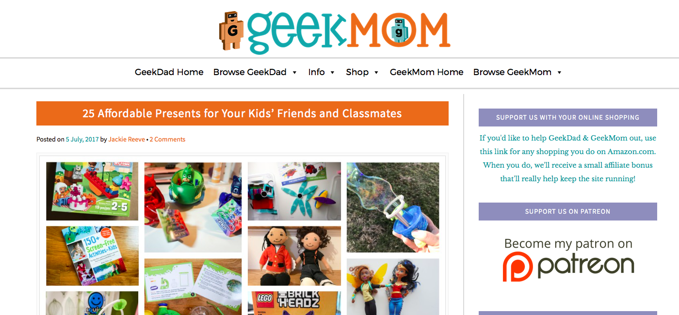 GeekMom: 25 Affordable Presents for your Kids’ Friends and Classmates